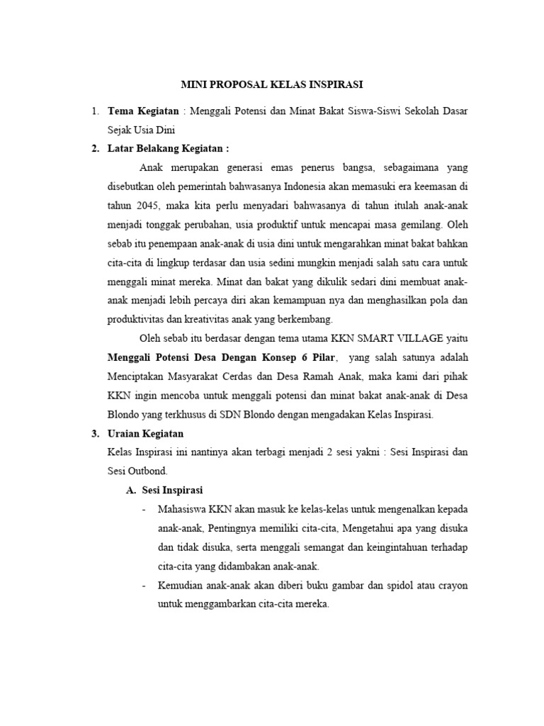 Kelas Inspirasi untuk Siswa SD | PDF