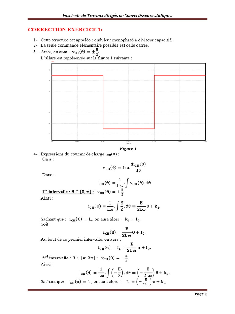 Fascicule TD CVS PART 2 - Correction | PDF | Filtre (électronique) | Onduleur