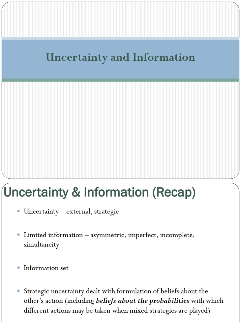Uncertainty and Information | Download Free PDF | Financial Risk | Adverse Selection