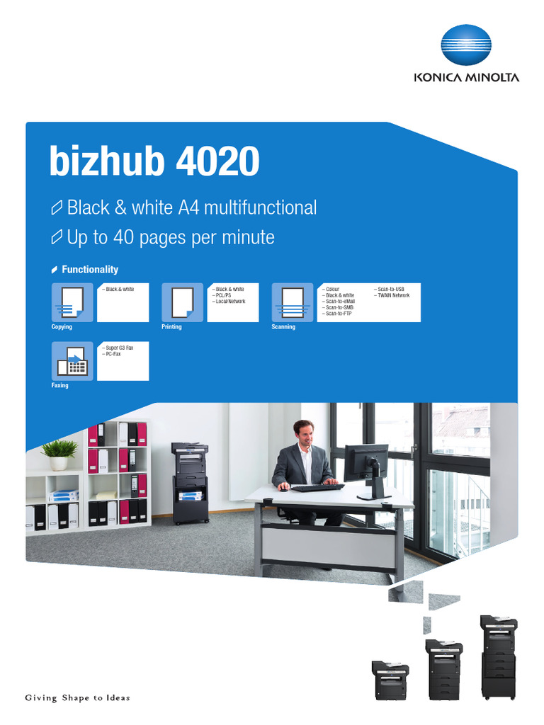 Bizhub 4020 DataSheet | PDF | Image Scanner | Fax