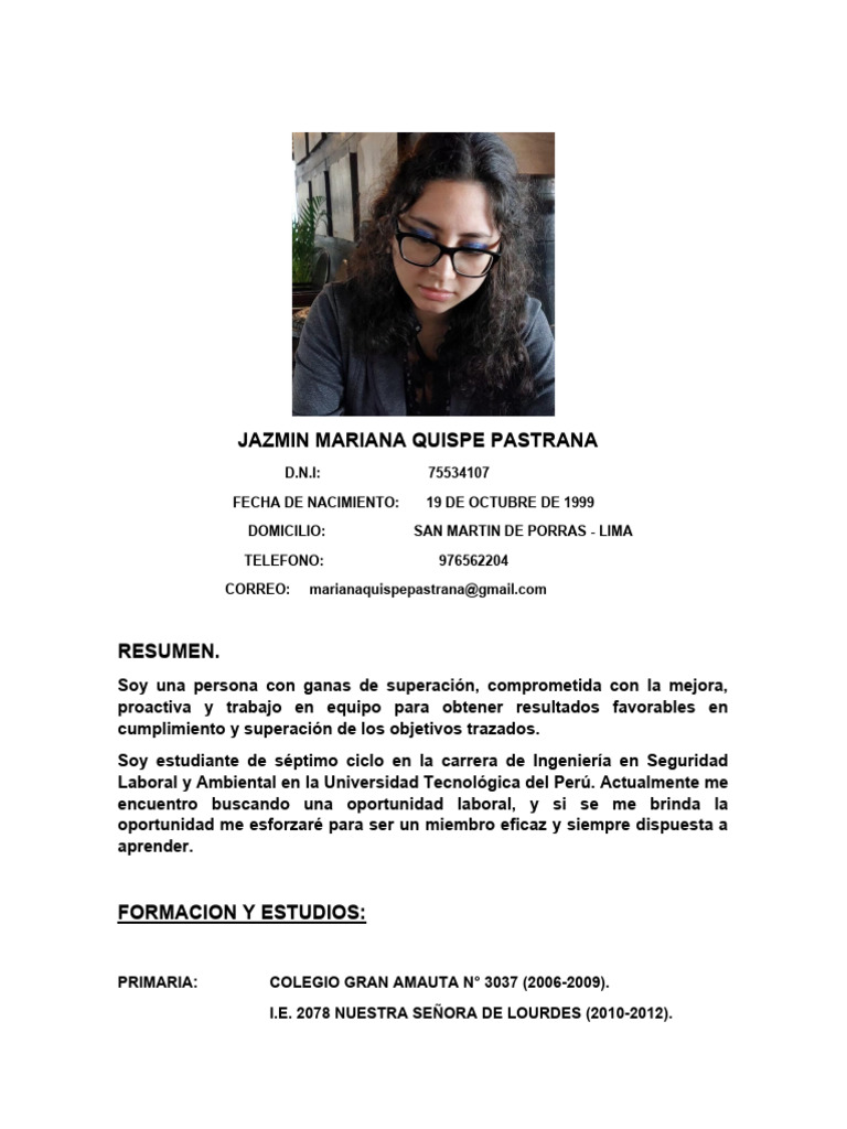Mariana - CV | PDF | Justicia | Crimen y violencia