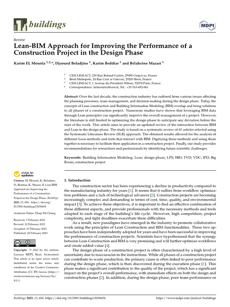 Lean-BIM Approach For Improving The Performance of | PDF | Building ...