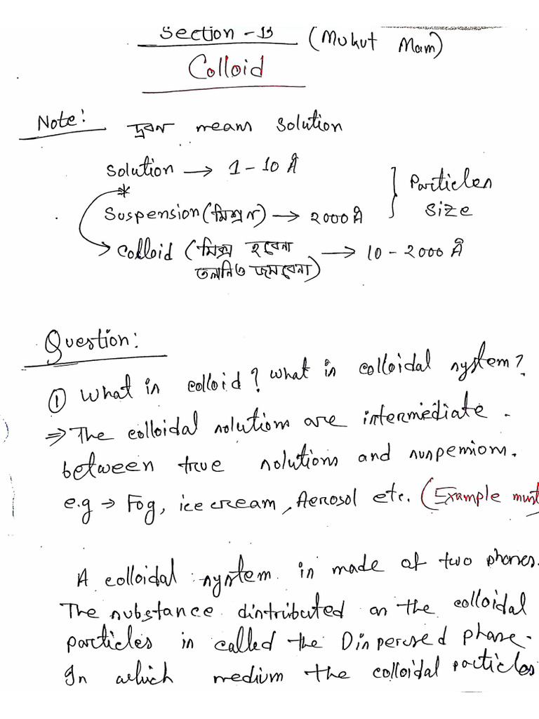 Colloid Note | PDF