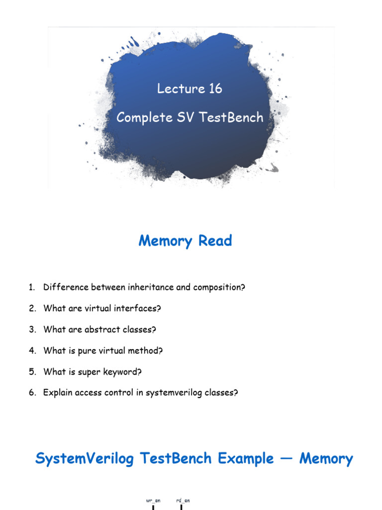 EE5530 Lecture16 Complete SV TestBench | PDF | Systems Engineering ...