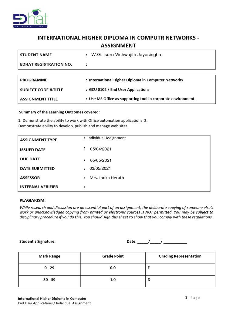MS Office in Corporate Training Assignment | PDF | Microsoft Excel | Software
