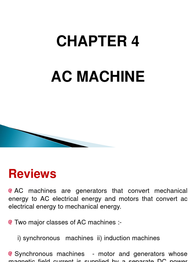 Chapter 5 - AC Machine - Part2 | PDF | Electric Motor | Electric Generator