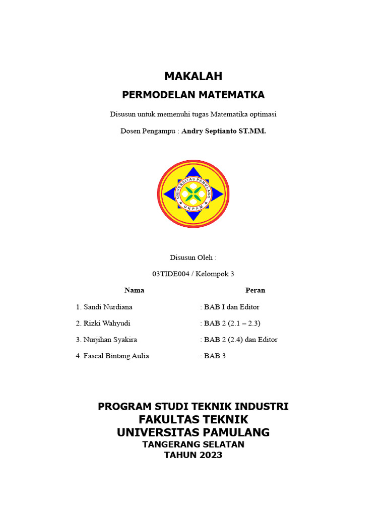 Pemodelan Matematika: Konsep dan Tahapan | PDF | Seni
