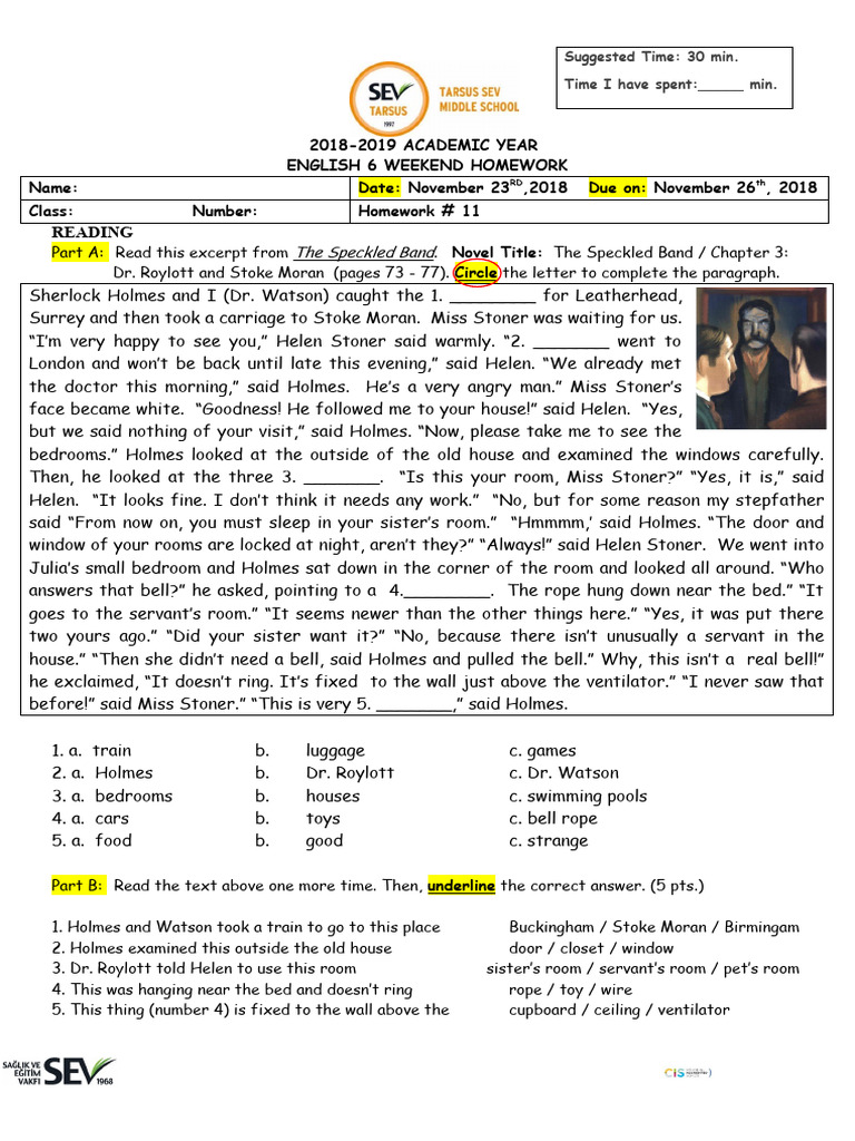 Exercises | PDF | The Adventure Of The Speckled Band | Sherlock Holmes