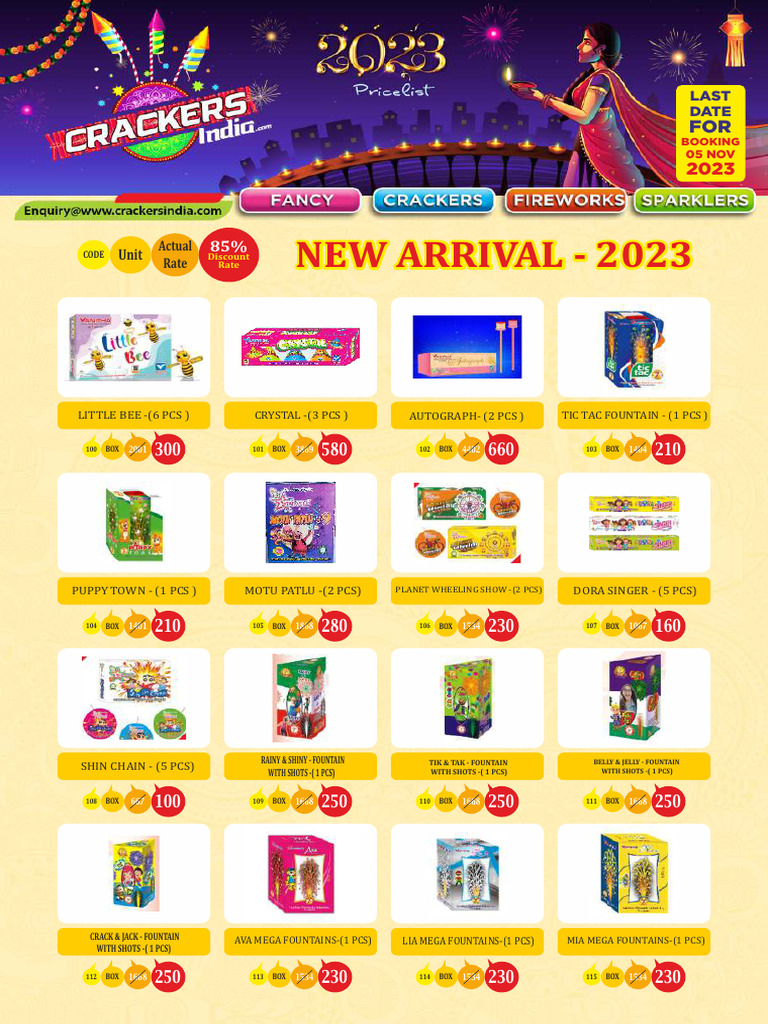 Crackers India Price List 2023 | PDF