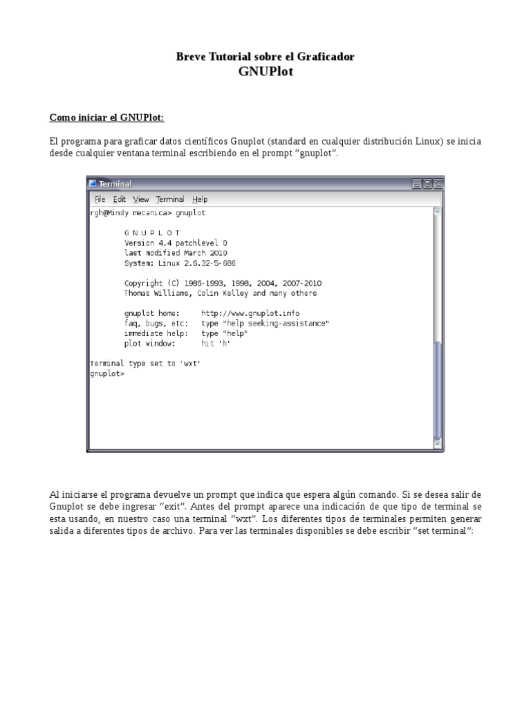 Gnuplot Tut | PDF | Terminal de computadora | Ventana (informática)