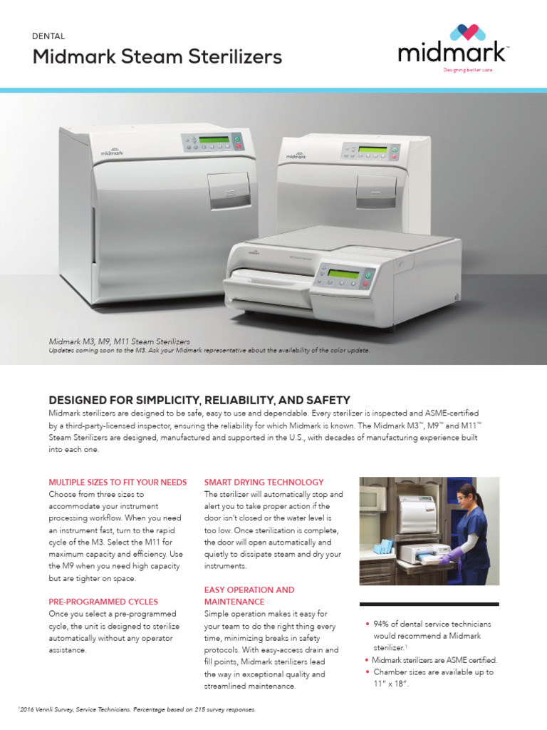 Autoclave Midmark m11 | PDF | Manufactured Goods | Equipment