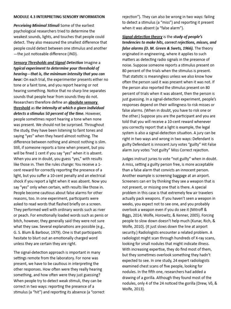 Module 4.3 | PDF | Perception | Cognitive Science