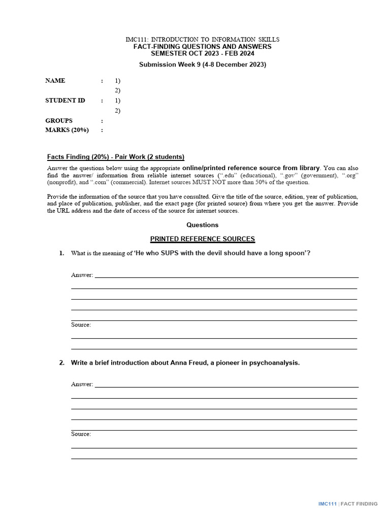 2-Assignment 2 Facts Finding (Worksheet Question) | PDF | Social ...