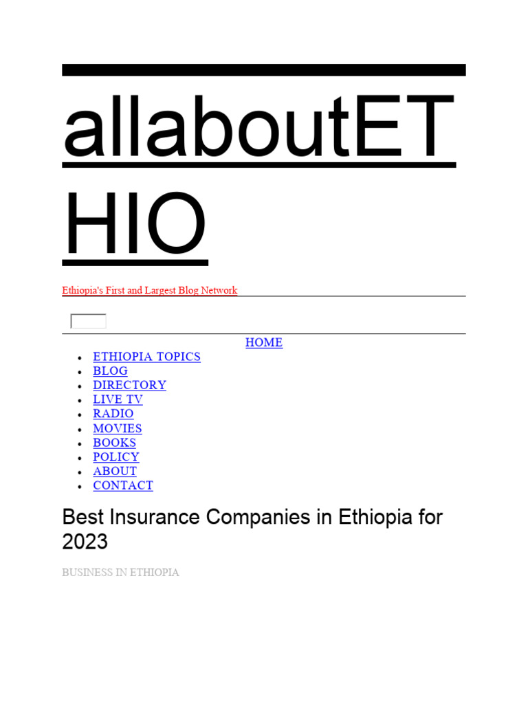 Nile Insurance Data | PDF | Insurance | Ethiopia