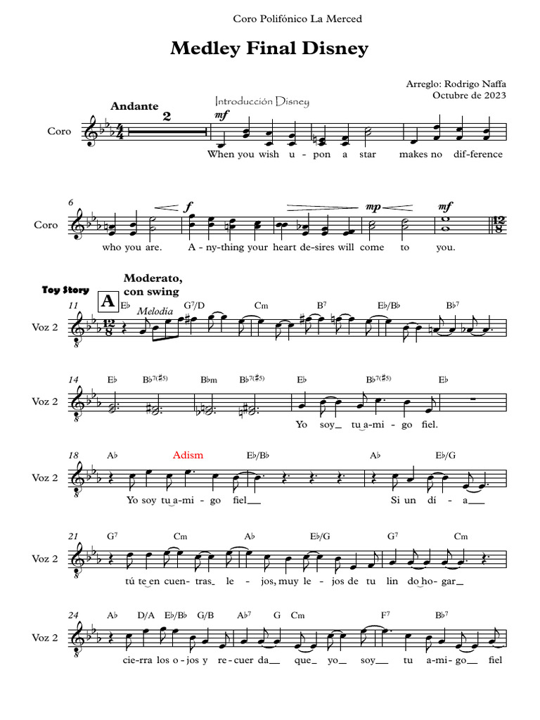 DISNEY Acordes y Melodía | PDF