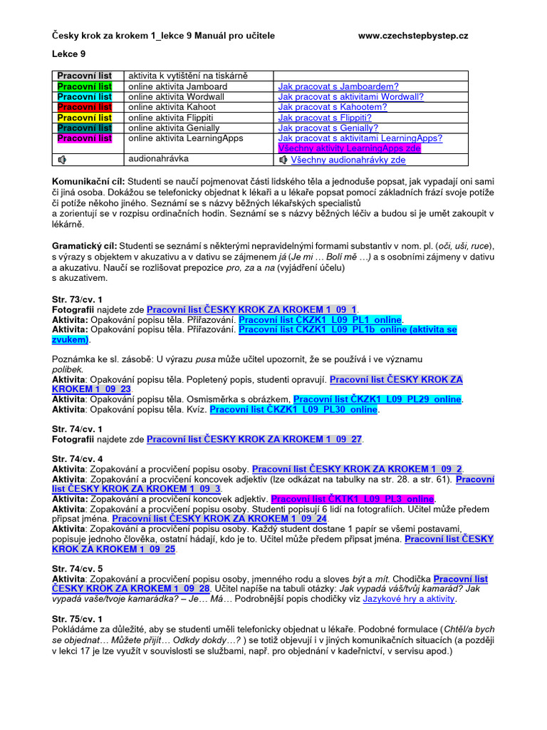 Ucitele Cesky Krok Za Krokem 1 9 Online | PDF