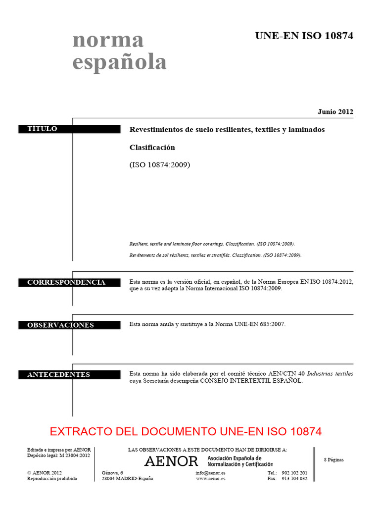 (Ex) Une-En Iso 10874 2012 | PDF