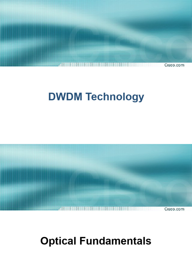 DWDM Technology | PDF | Wavelength Division Multiplexing | Optical Fiber