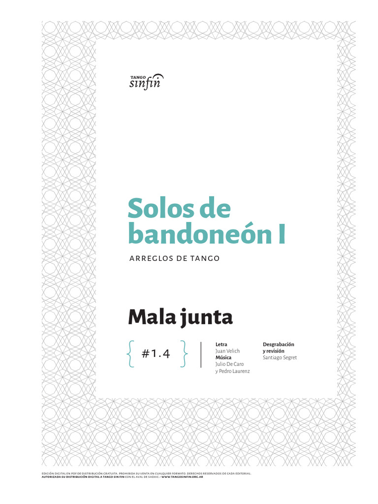 1.4 Mala Junta Solos de Bandoneon Santiago Segret - Ediciones Tango Sin ...