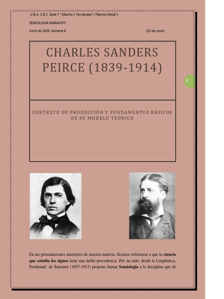 8 Peirce Presentación | PDF | Semiótica | Charles Sanders Peirce