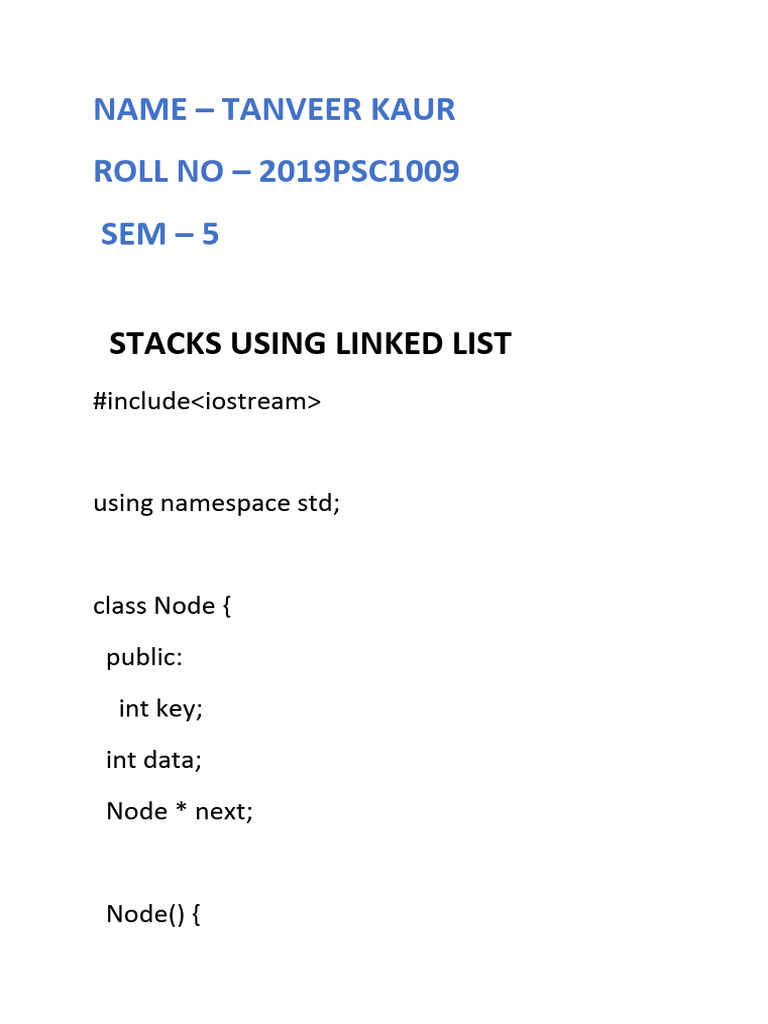 Stacks and Queues Using Linked List | PDF | Queue (Abstract Data Type) | Computer Data