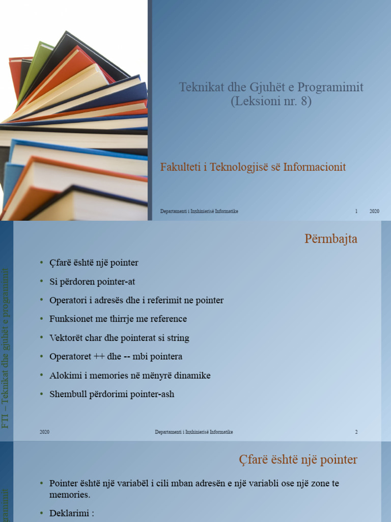 Teknikat Dhe Gjuhët e Programimit - l8 | PDF