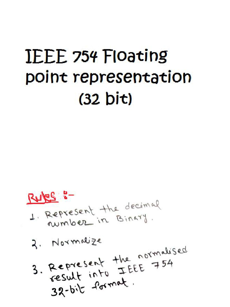 IEEE 754 Floating Point Representation PDF | PDF