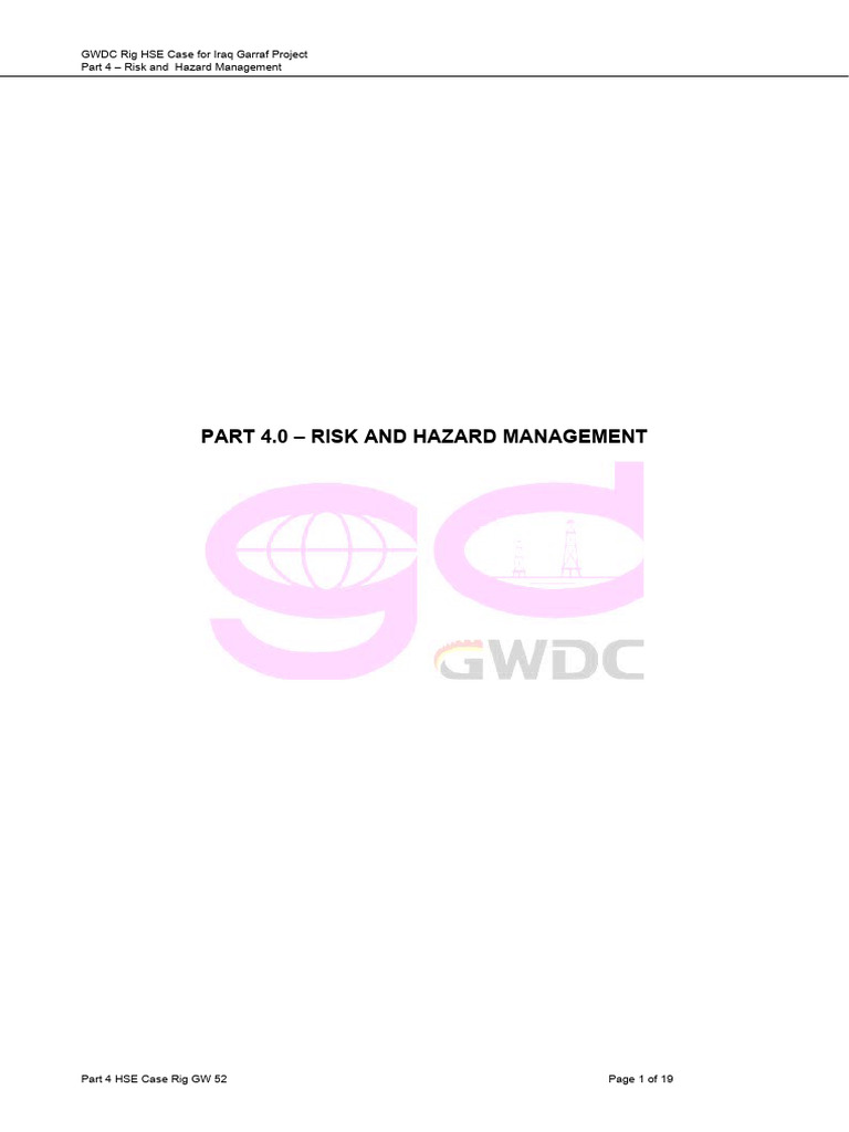 Part 4 Risk and Hazard Management | PDF | Blowout (Well Drilling) | Risk