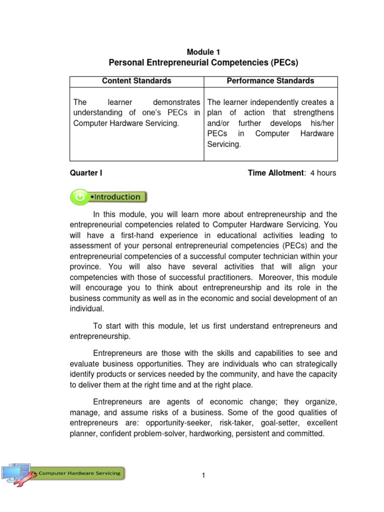 C-CHS - LM - Module 1 - PECs and Module2 - EM - OK | PDF ...