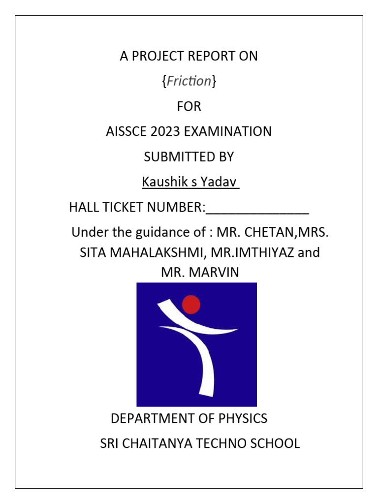physics project | PDF | Friction | Force