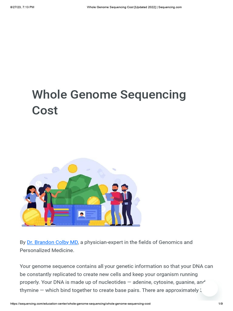 Whole Genome Sequencing Cost (Updated 2022) | PDF | Whole Genome ...