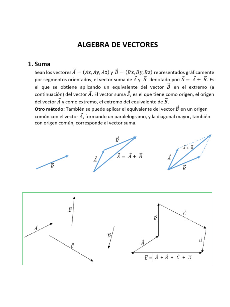 5-Algebra de Vectores | PDF | Vector Euclidiano | Objetos matemáticos