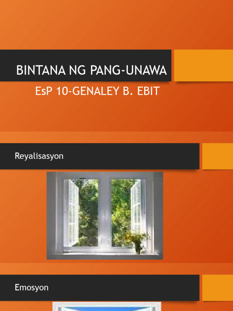 Bintana NG Pang Unawa | PDF