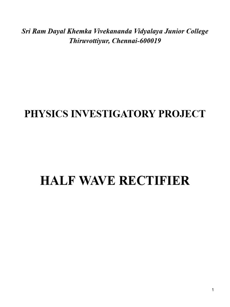 Half Wave Rectifier Project Guide | PDF | Rectifier | Diode