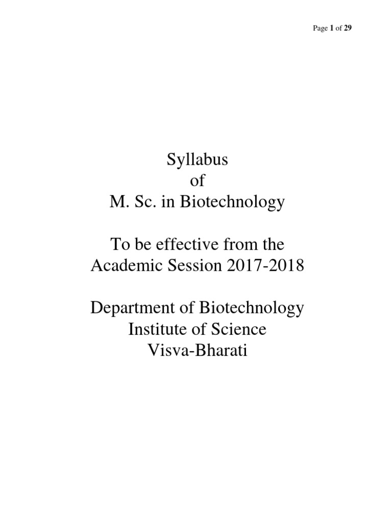 1 Biotech MSC Syllabus | PDF | T Cell | Virus