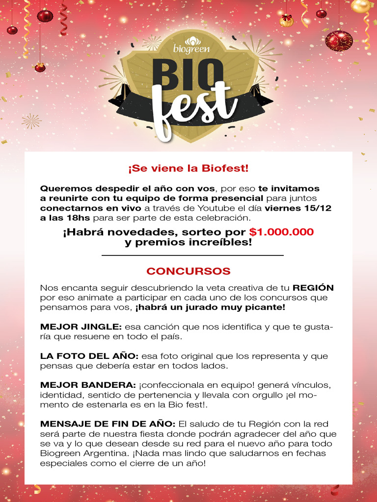 Biofest Bases y Condiciones | PDF