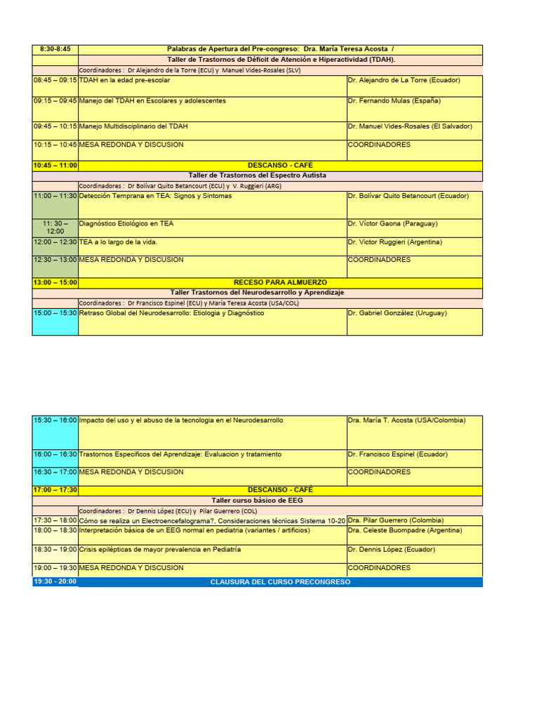 Programa Actualizado Congreso AINP Quito 2023 - 07!12!2023 | PDF | Epilepsia | Desorden ...