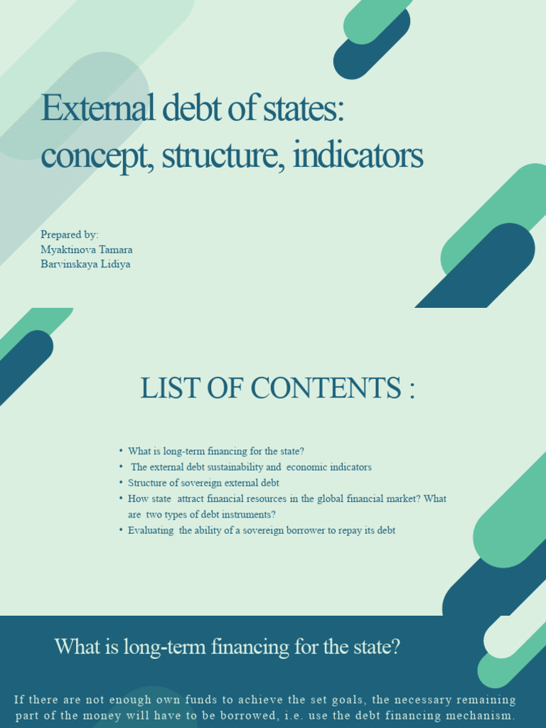External Debt of States Concept, Structure, Indicators | PDF | Debt ...