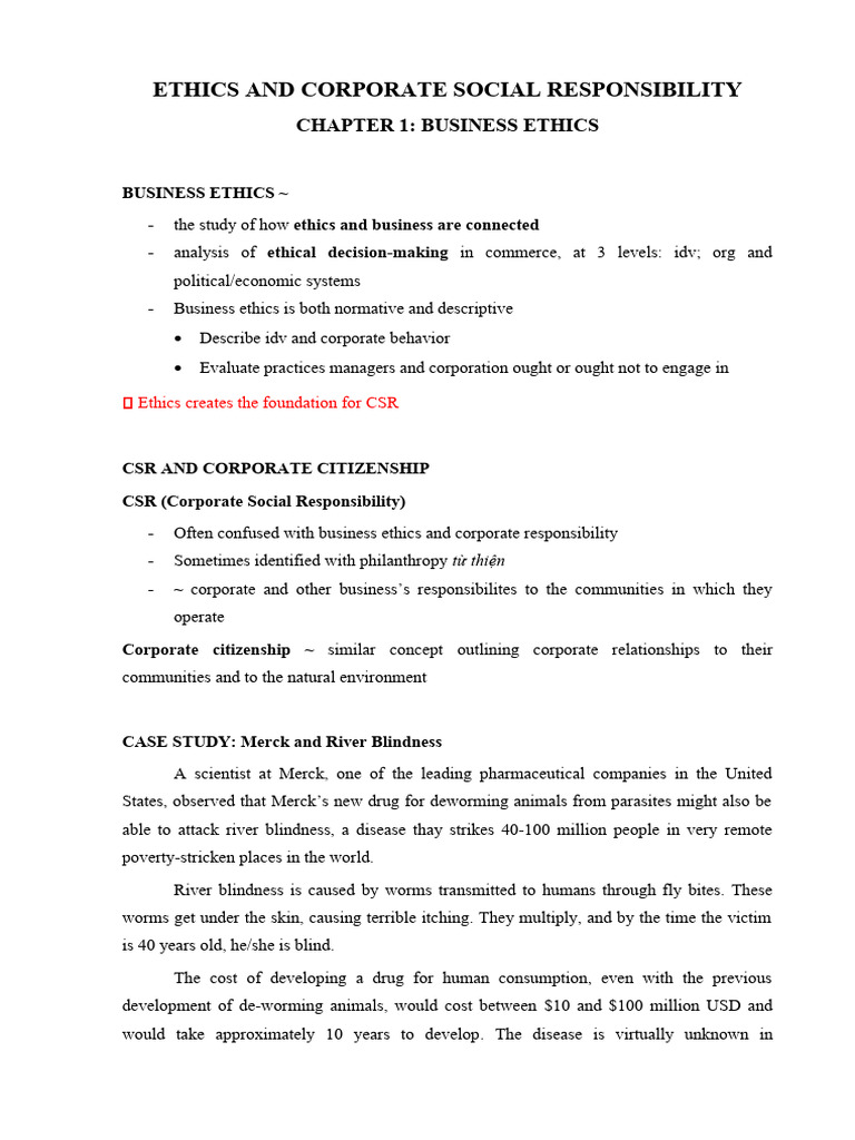 Foreign Trade University CSR Class Note | PDF | Sustainability | Corporate Social Responsibility