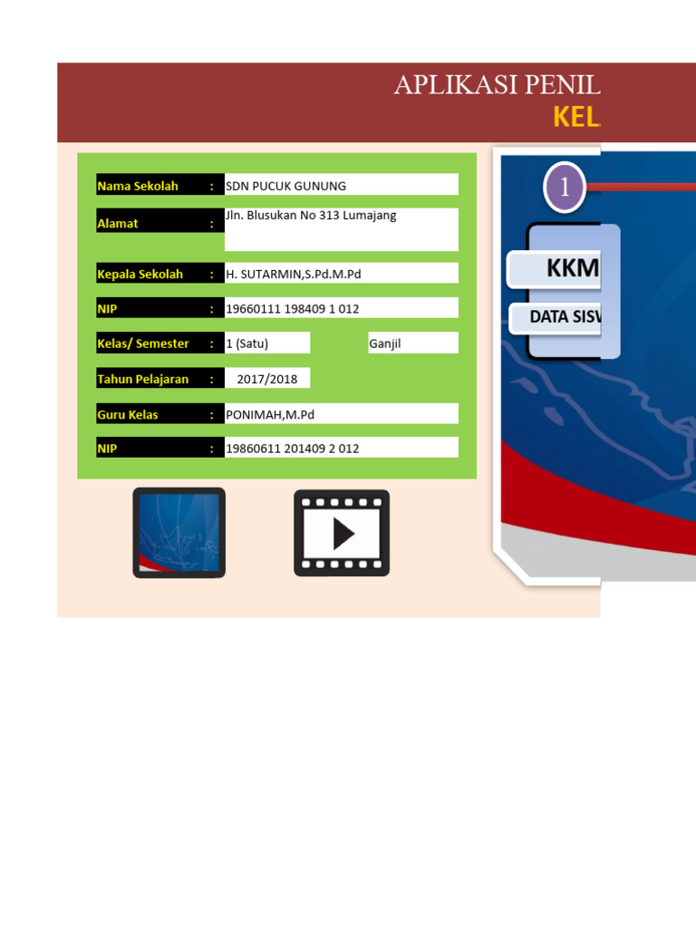 Aplikasi Raport Kelas 1 SMT 1 Revisi 2018 | PDF