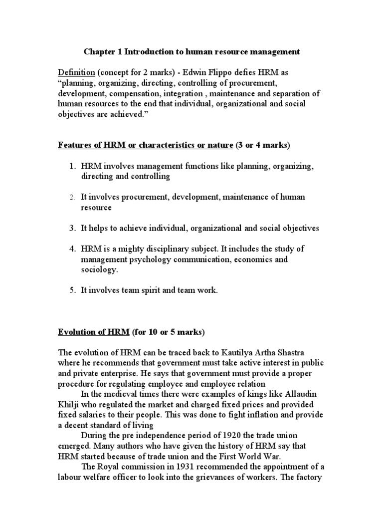 HRM Notes | PDF | Employment | Human Resource Management
