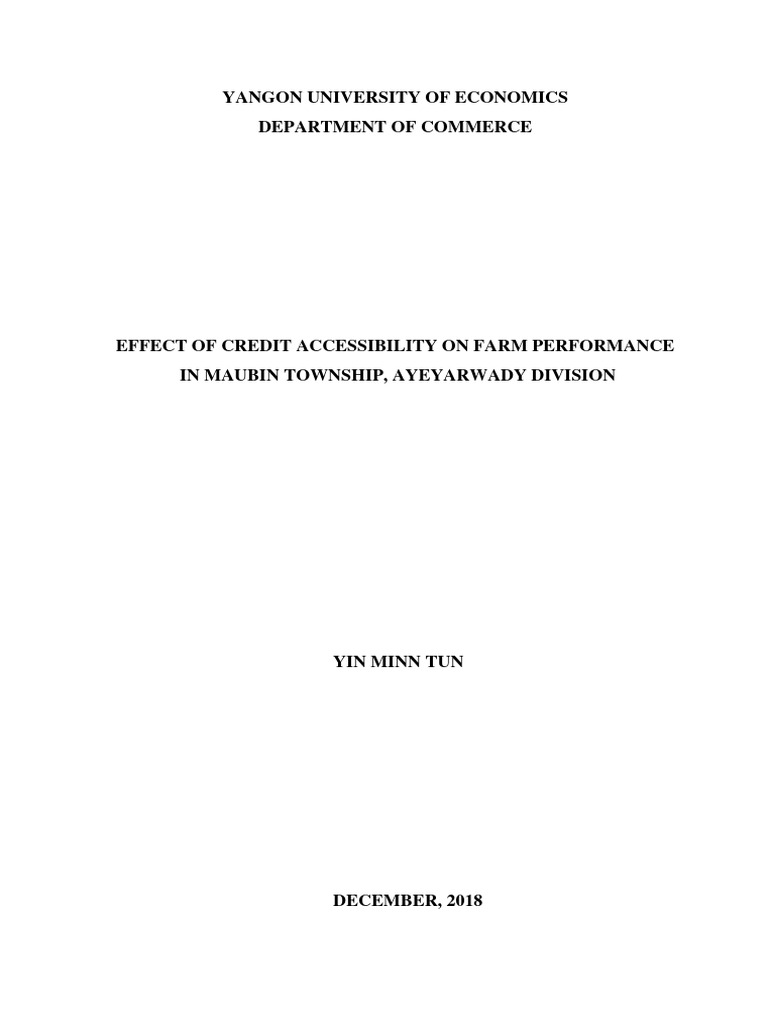 Yin Min Tun Mbf Pdf Microfinance Credit