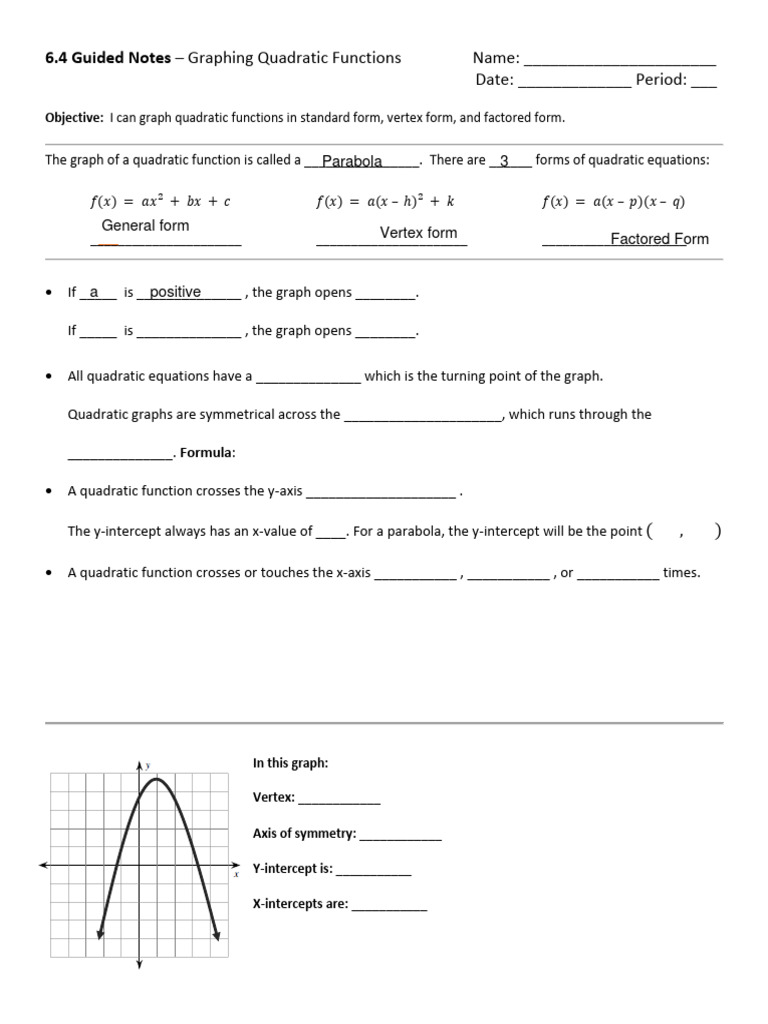 Graphing Quadratics Functions | PDF | Quadratic Equation | Combinatorics Graphing Quadratics Functions | PDF | Quadratic Equation | Combinatorics
