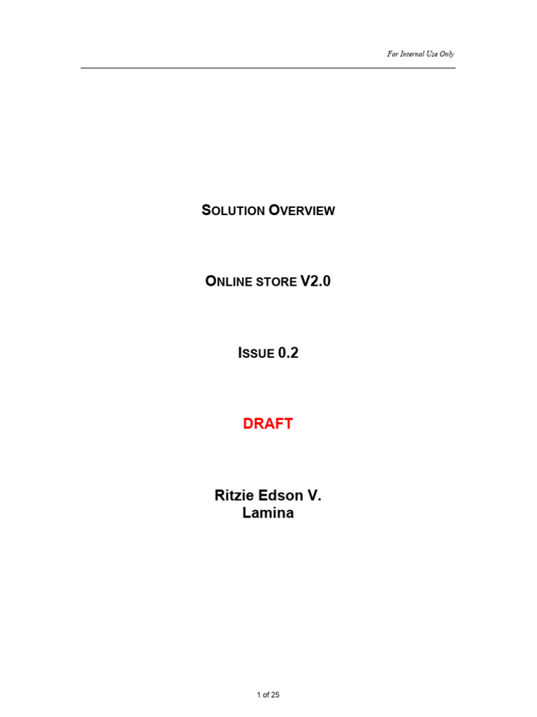 Sample Tech Writing - Solution Architecture, Ritzie Edson V. Lamina | PDF