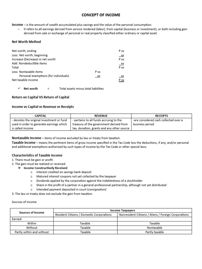 Concept of Income | PDF | Income | Gross Income