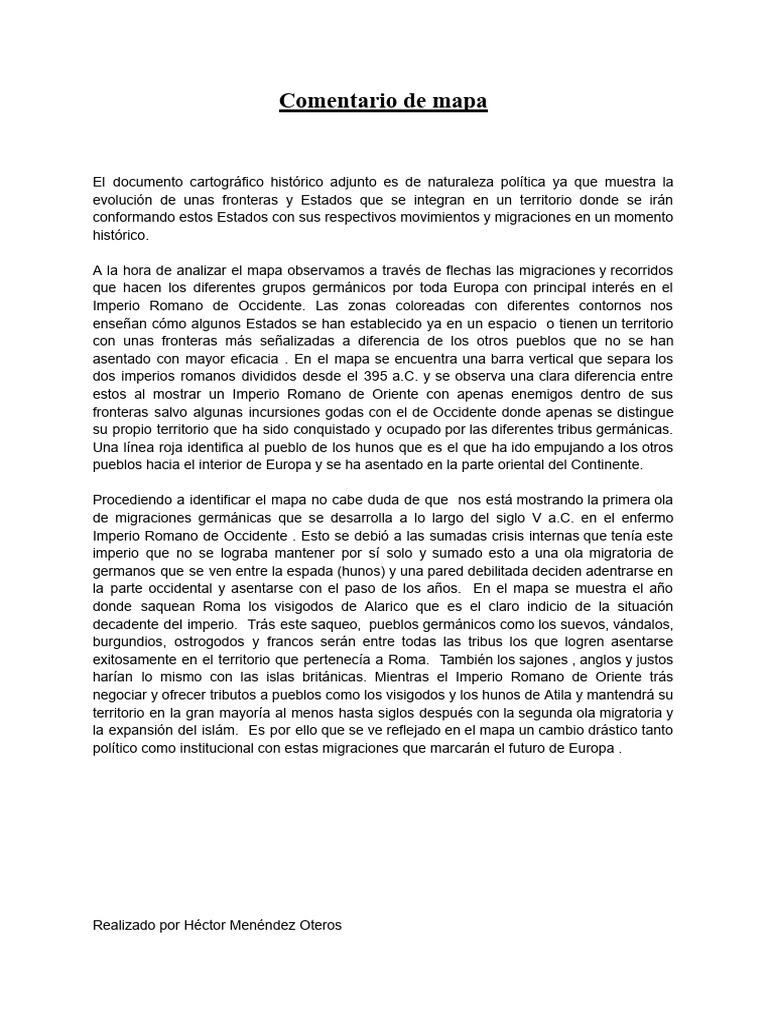 Comentario de Mapa | Descargar gratis PDF | Pueblos germánicos | Hunos