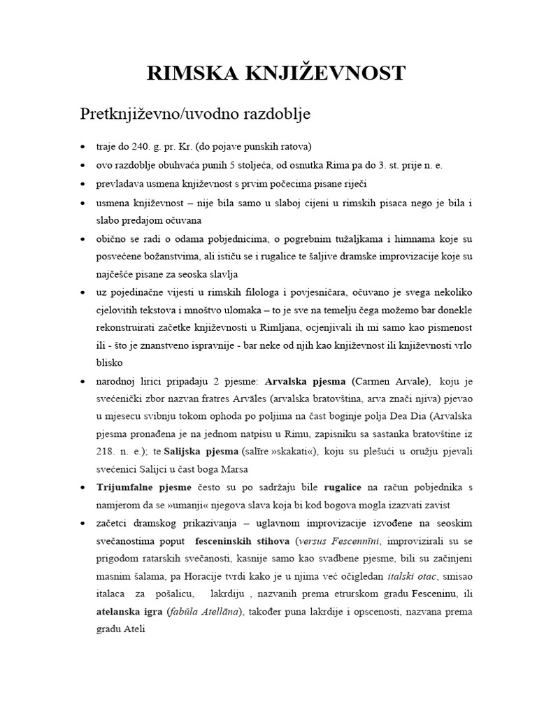 Rimska Književnost | PDF
