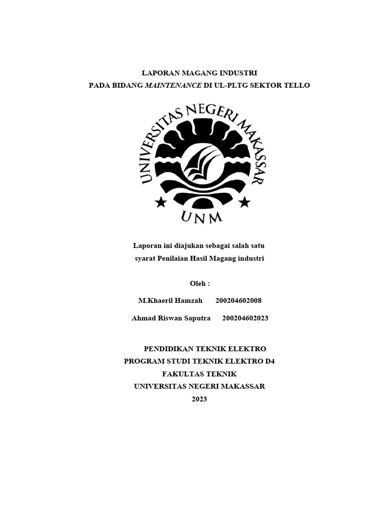 Laporan Magang di PLTG Tello 2023 | PDF
