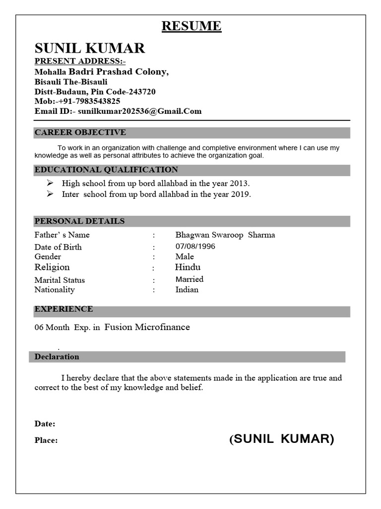 Sunil | PDF | Career & Growth | Self-Improvement