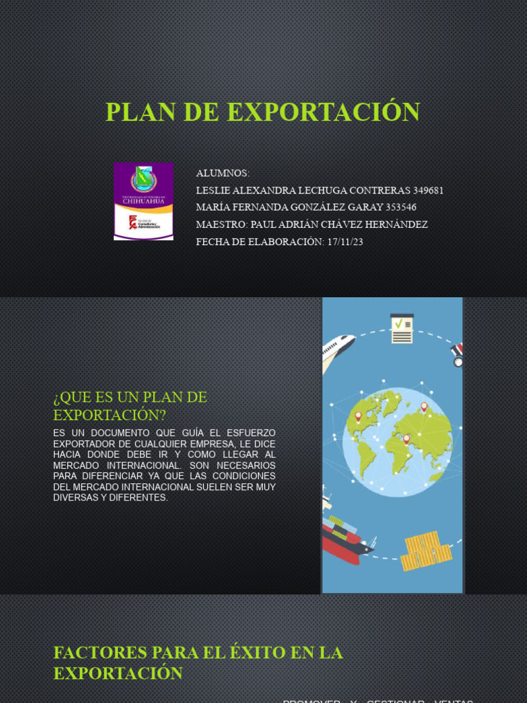 Plan De Exportación Pdf Exportaciones Business